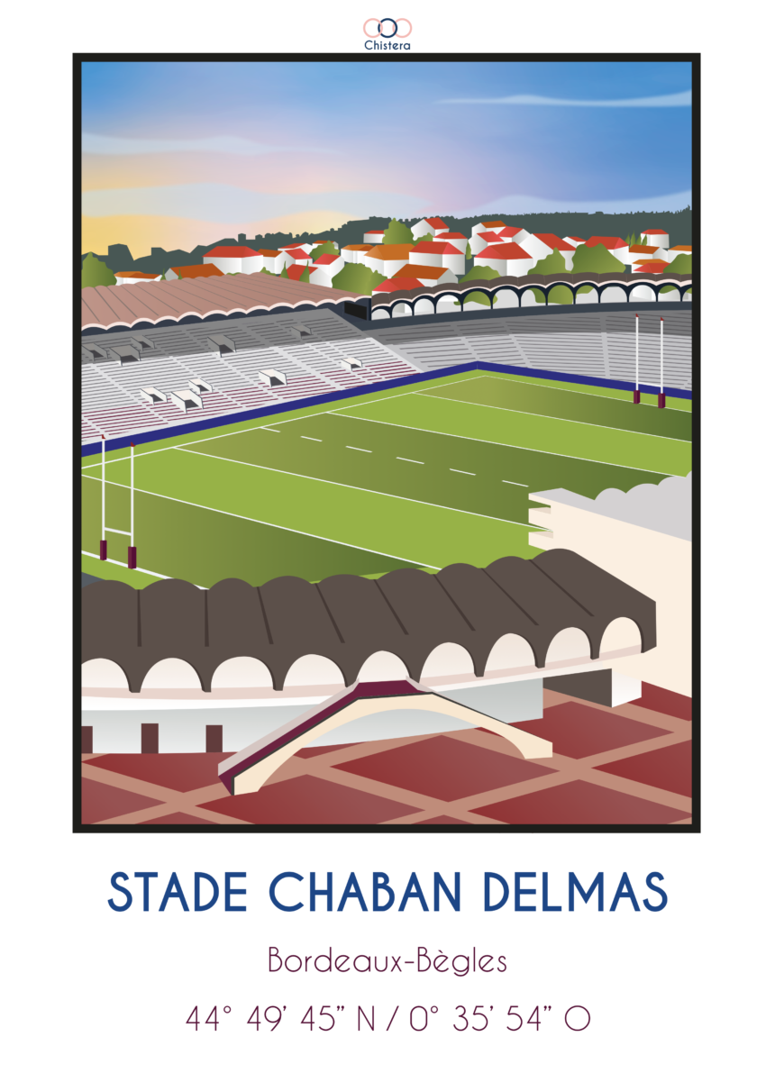 Affiche stade Chaban Delmas - Union Bordeaux Bègles - Print Mural