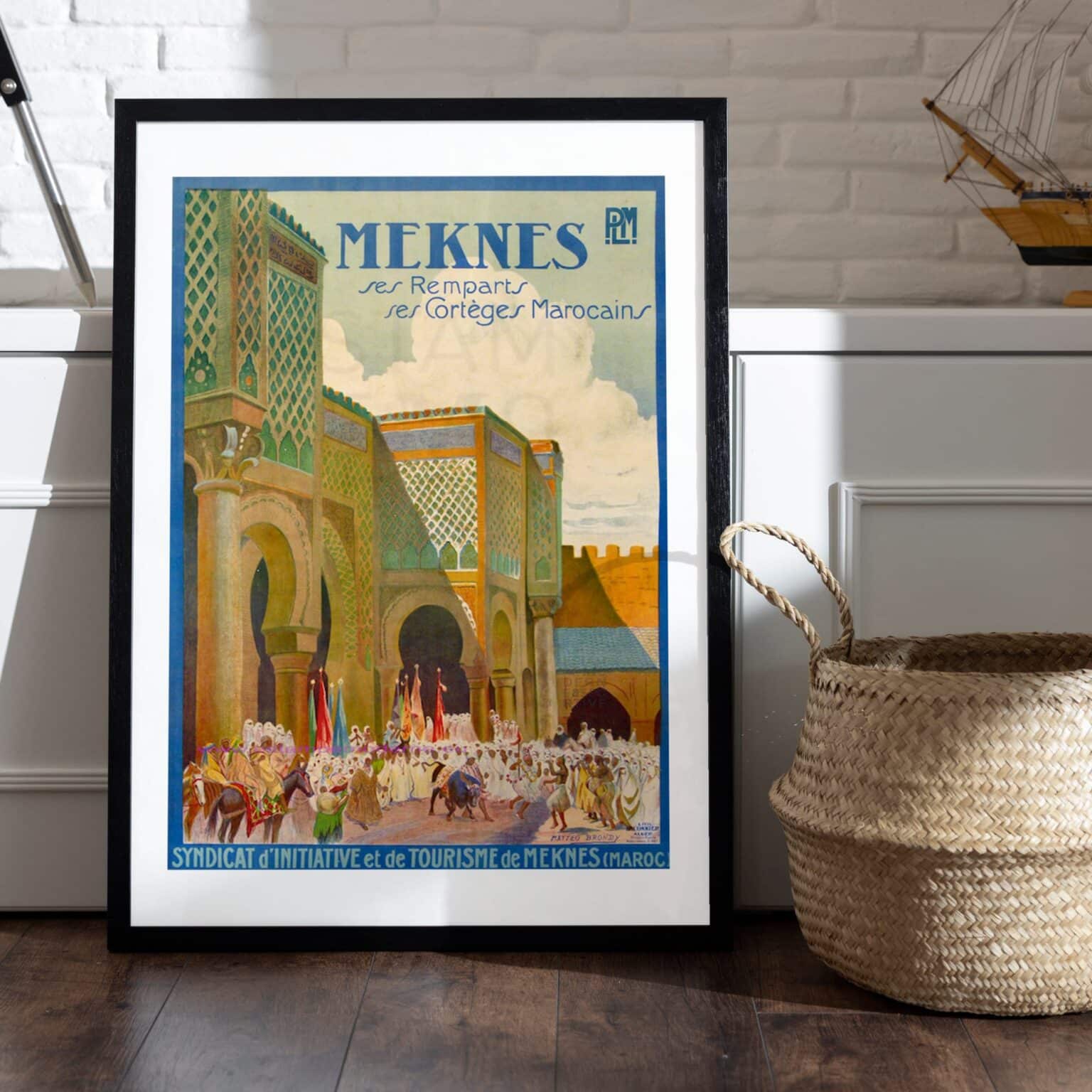 Affiche MEKNES I pub Maroc I voyage Maroc I pub vintage I pub rétro ...